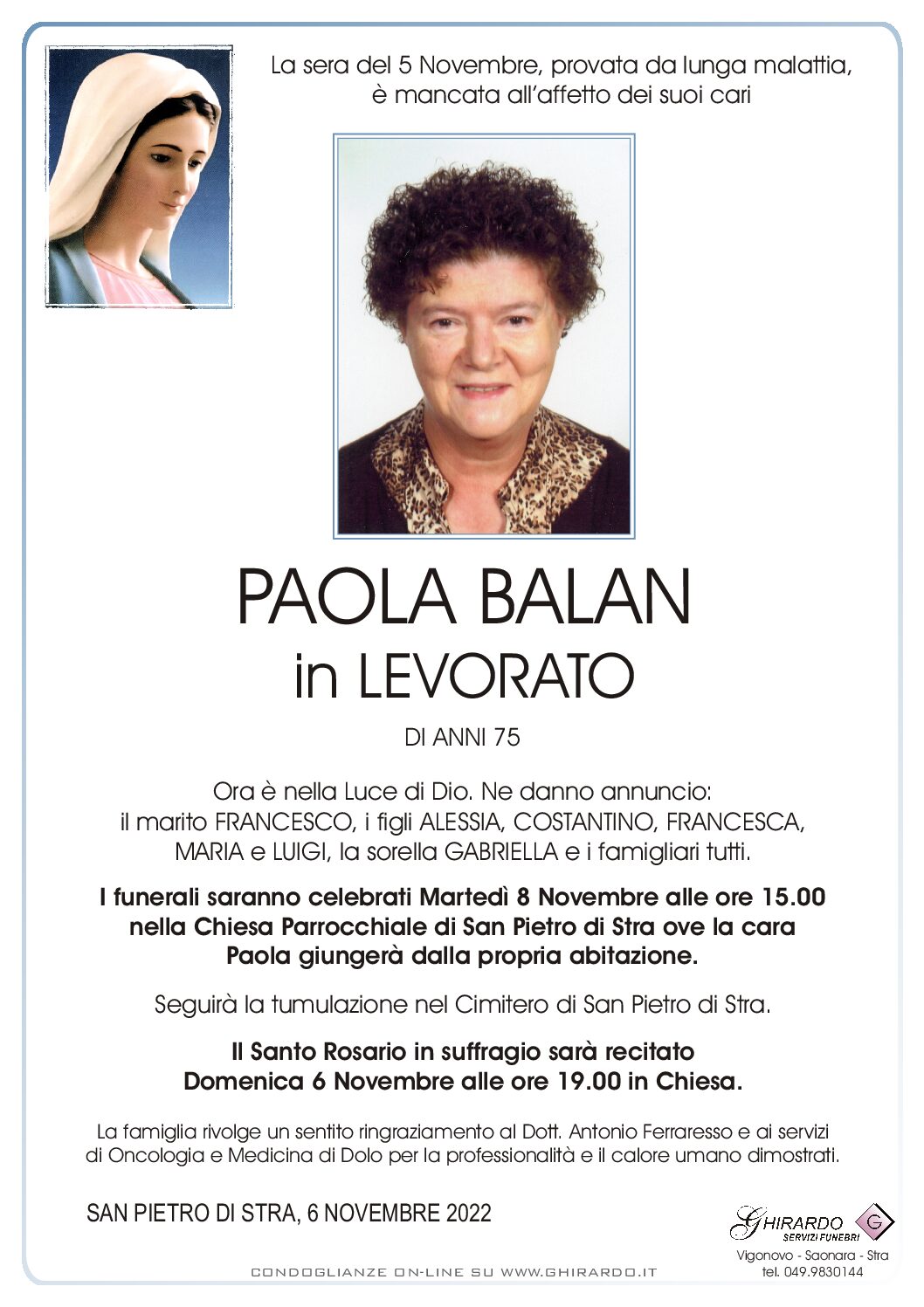 BALAN PAOLA in LEVORATO – Ghirardo